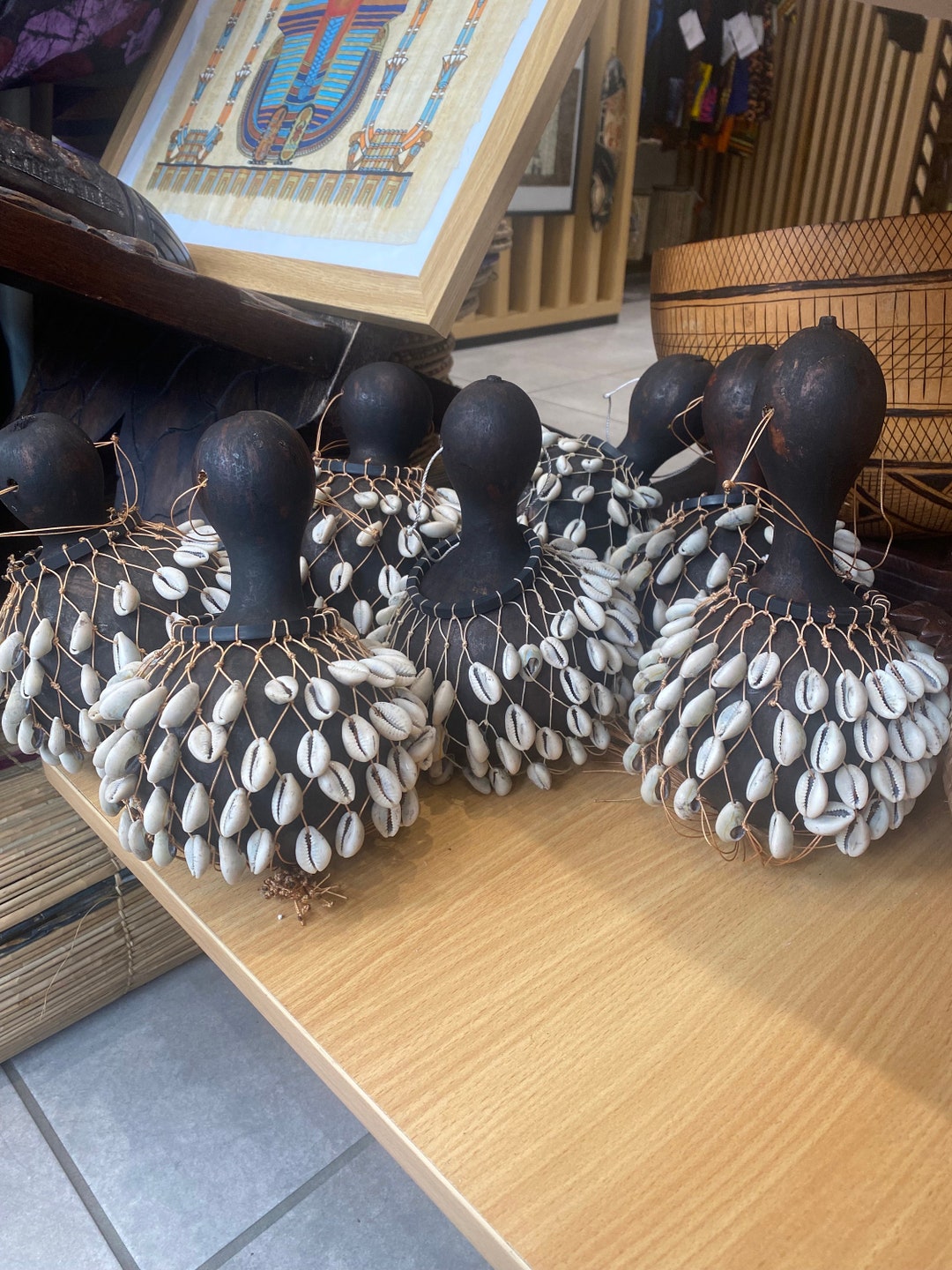 African Shekere, Shaker/ Ichaka African Cowrie Shell Shaker Musical ...