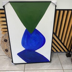 Gorgeous Abstract Geometric Shapes Painting. Framed Canvas Painted in ...