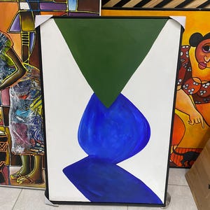 Gorgeous Abstract Geometric Shapes Painting. Framed Canvas Painted in ...
