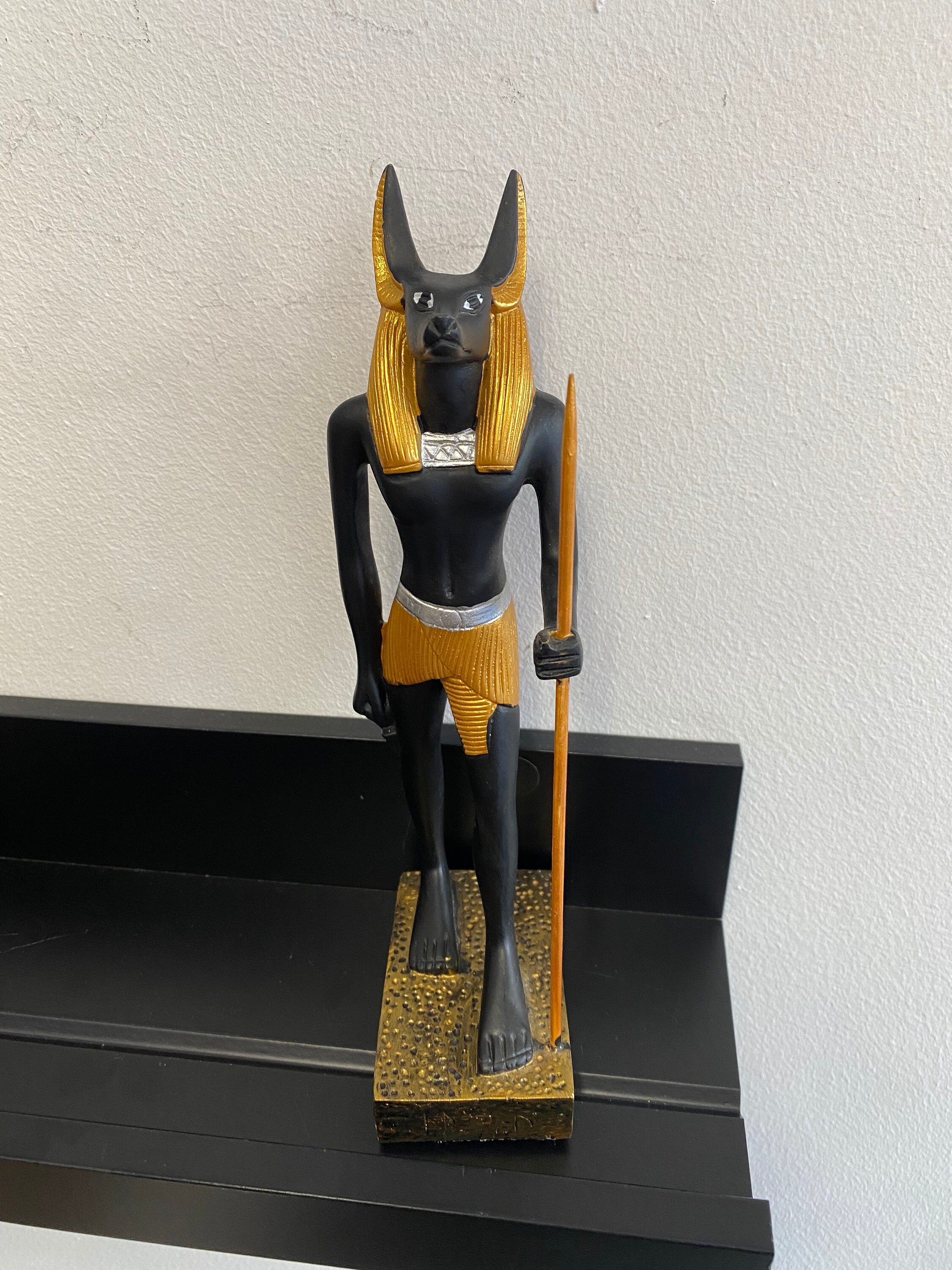 Vintage Anubis Standing Anubis Statue Hand-painted Egyptian - Etsy