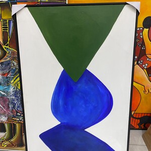 Gorgeous Abstract Geometric Shapes Painting. Framed Canvas Painted in ...