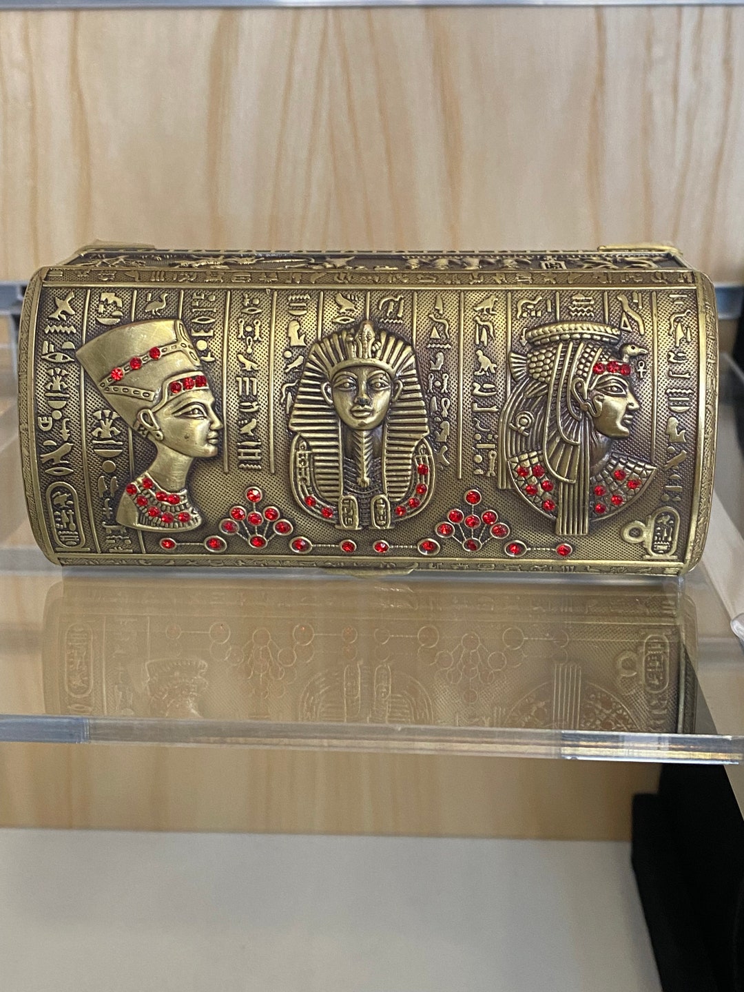 Egyptian Gods Golden Jewellery Box Ancient Handmade Trinket - Etsy