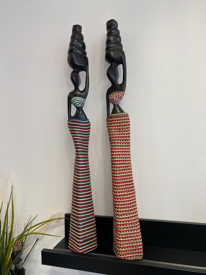 African Wooden Ornaments/ Tribes Women Statues/sculptures Premium Home ...