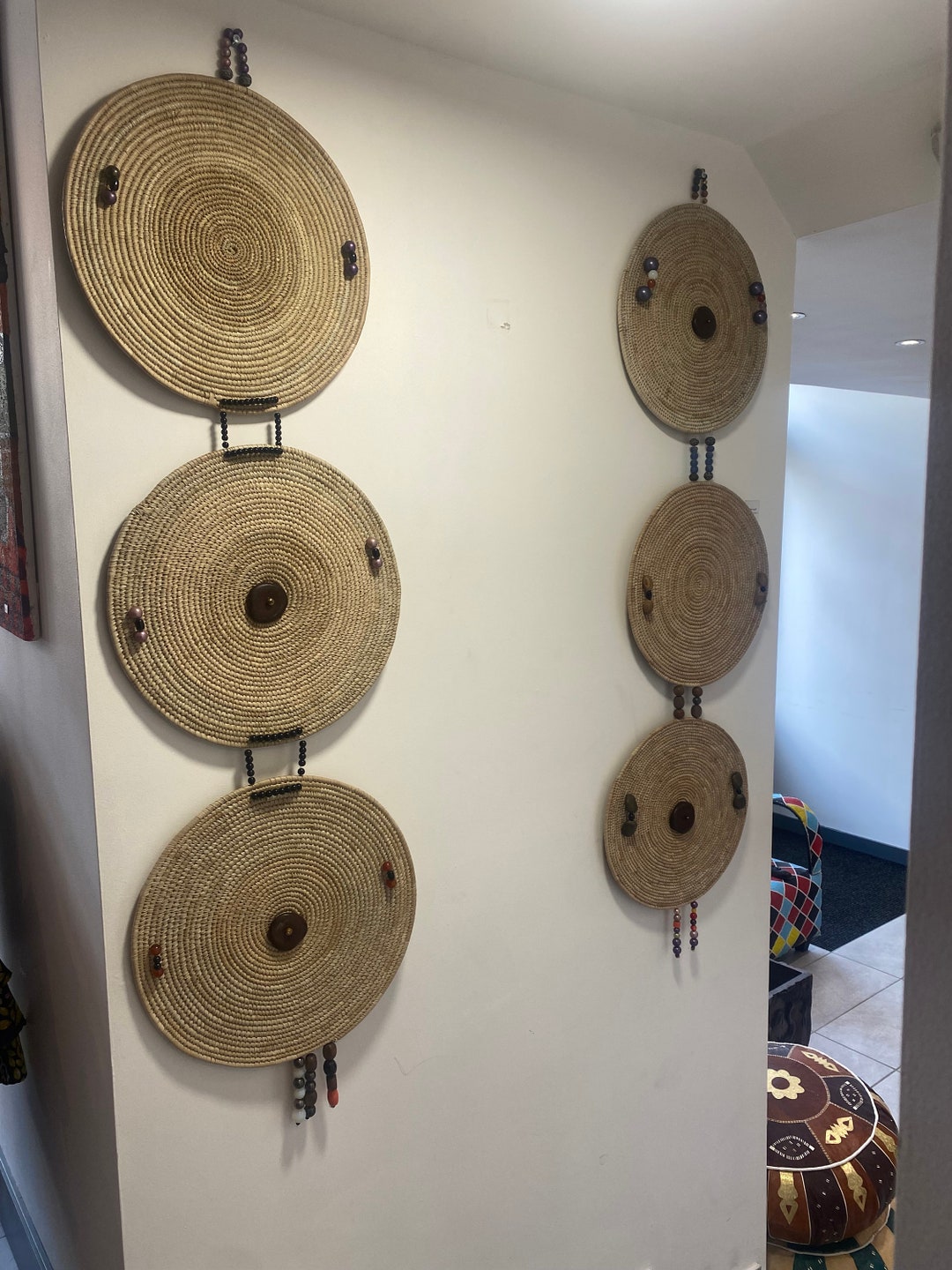 African Raffia Mat Wall Hanging Decor Raffia Handmade Woven - Etsy