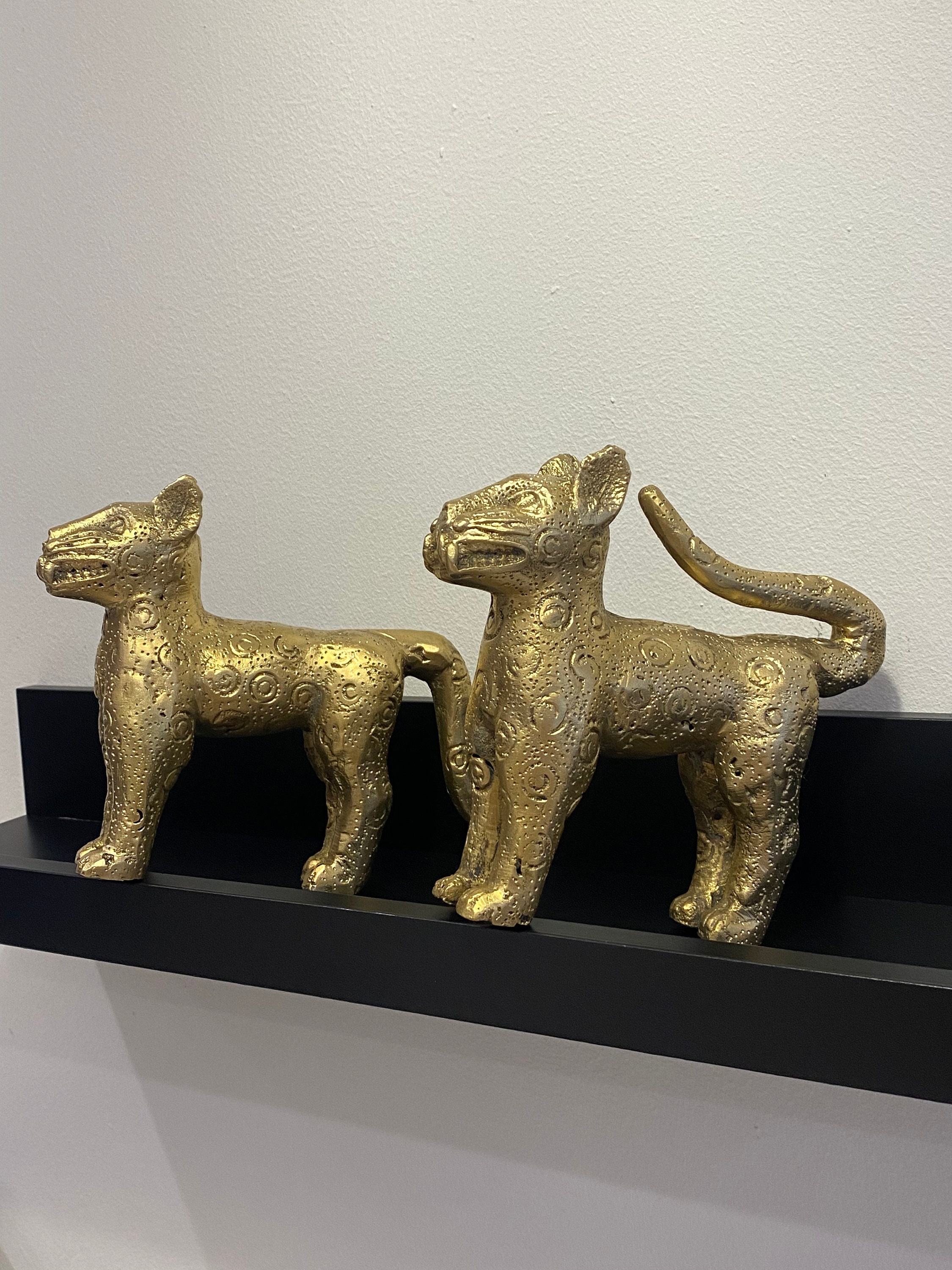 Benin Bronze Leopards Pair Edo African Statue/ Ornaments - Etsy