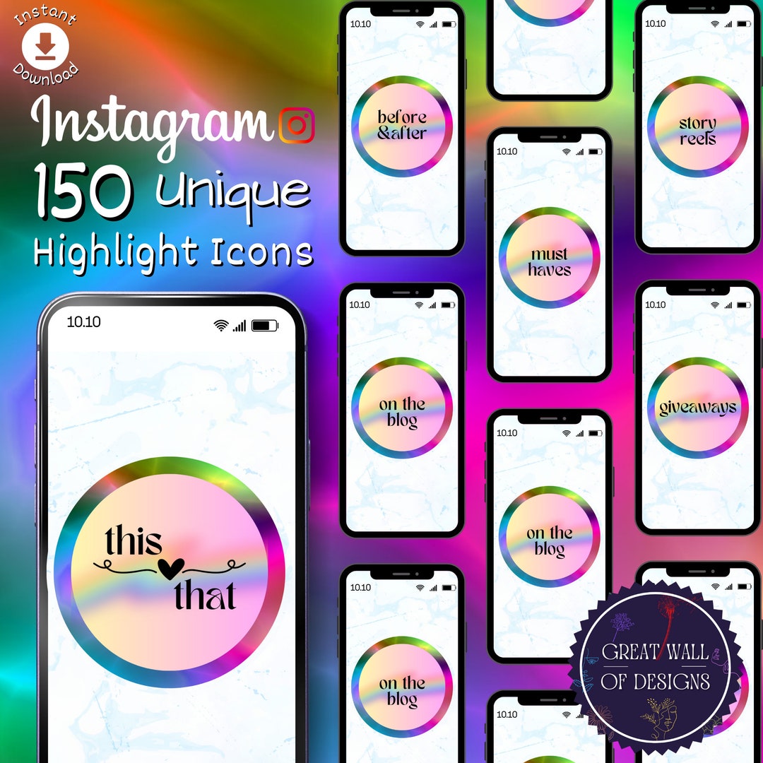 Instagram Highlights Covers Rainbow, Instagram Management, Bright ...