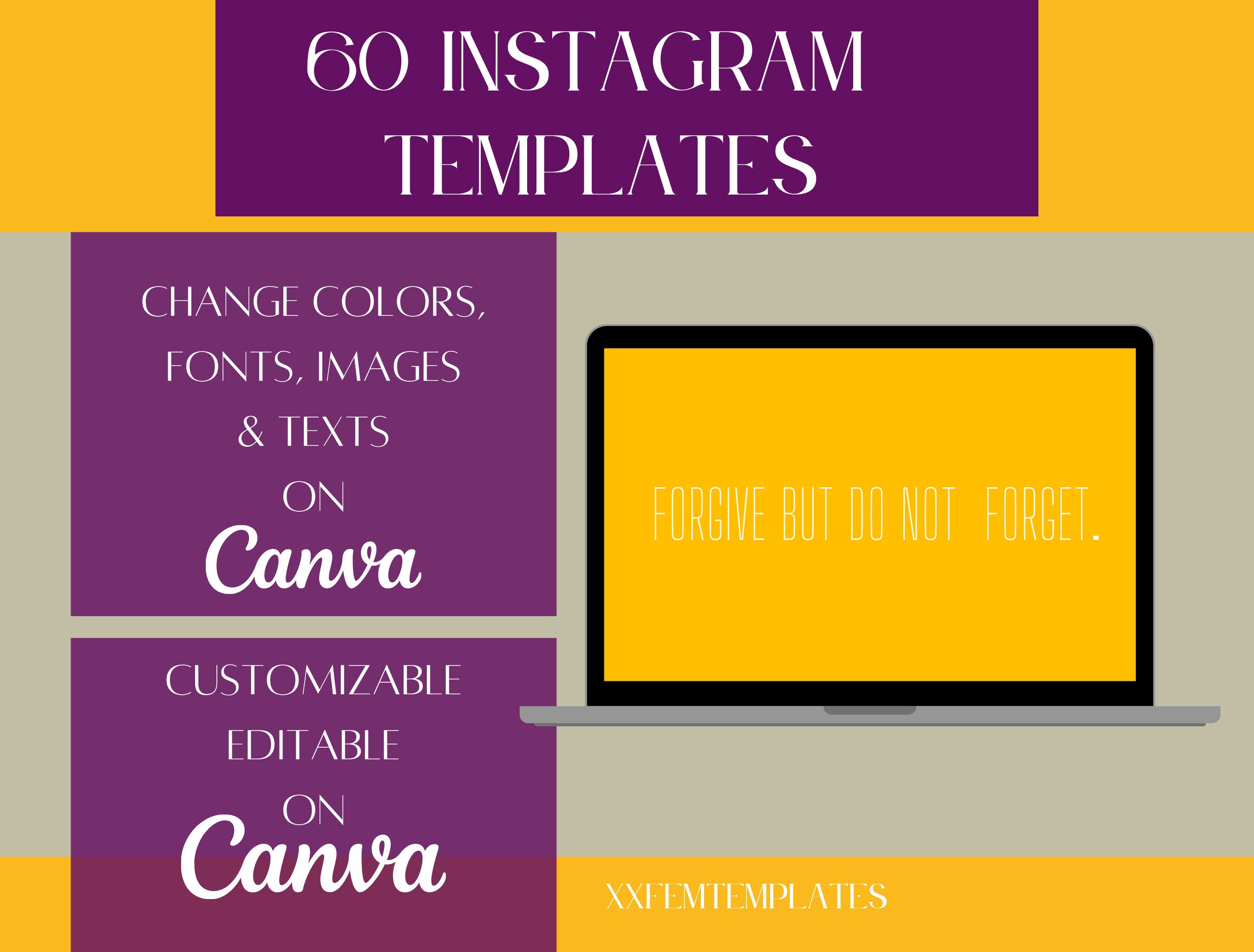 Instagram Bundle Template for Canva, Instagram Posts, Instagram Stories ...
