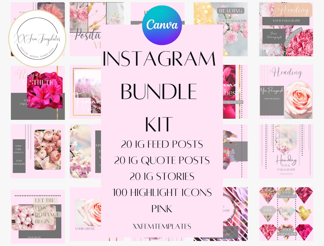 Instagram Media Kit Template for Influencers | Editable Canva Template ...