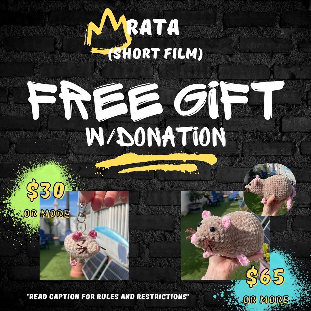 Rata short Film Free Gift With Donation Rat Keychain Rat Plushie ...