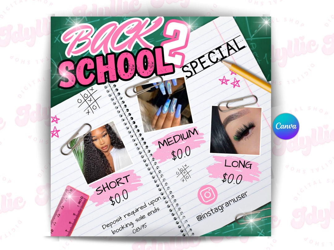 Back to School Sale Flyer | Back to School Hair Flyer | Back 2 School ...