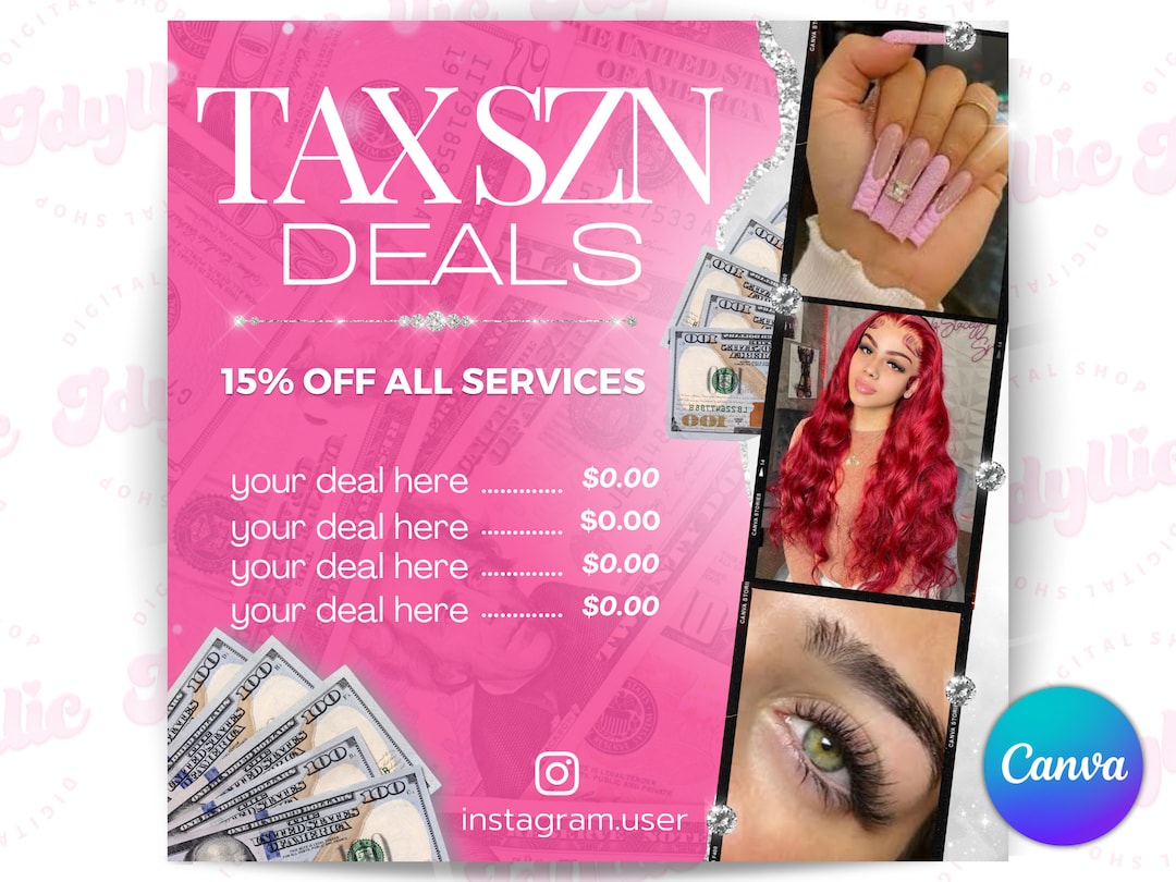 TAX SEASON Sale Flyer, Tax Season Template, DIY Canva Template - Etsy