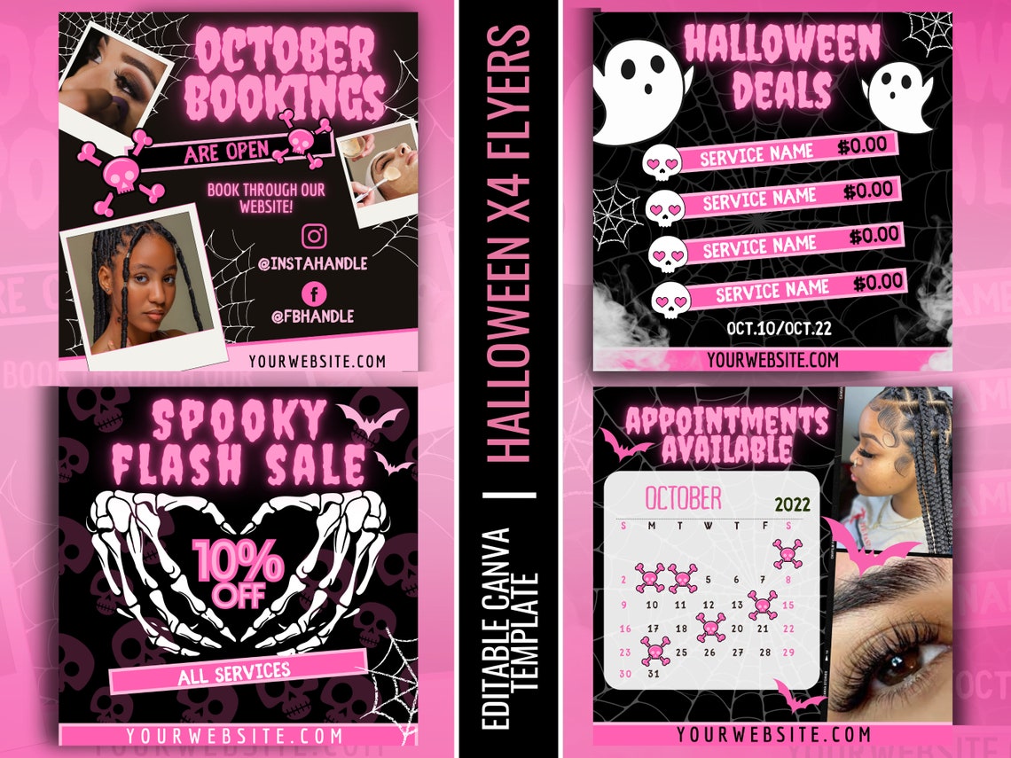 Halloween Flyer Bundle October Bookings Open Social Media - Etsy
