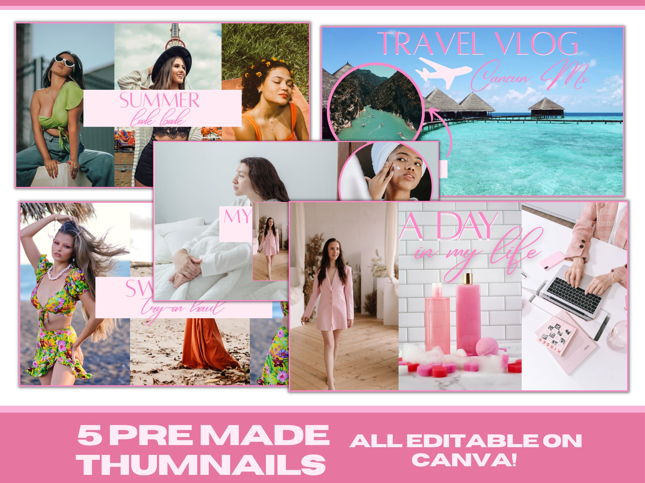 Pink Youtube Intro Youtube Branding Kit Youtube Intro - Etsy