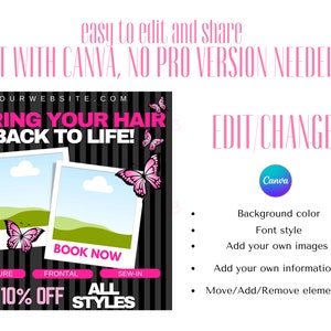 Spring Hair Stylist Flyer, April Bookings Flyer, Hairstylist Flyer ...