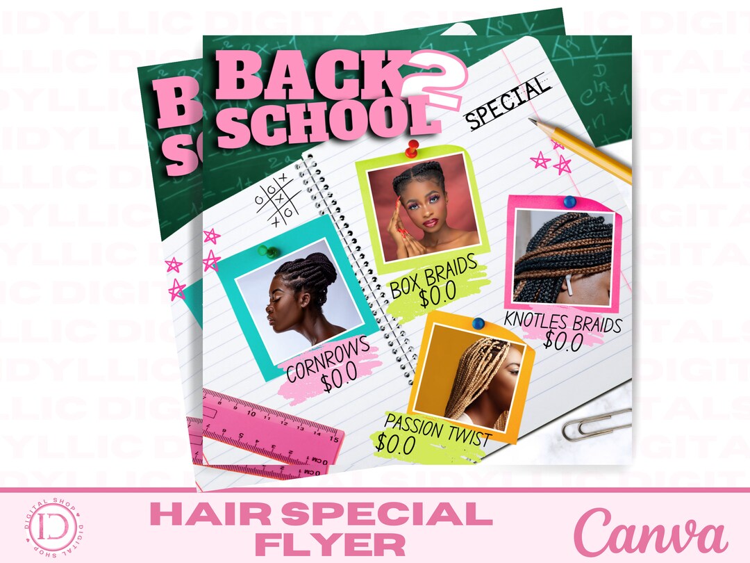 Back to School Flyer for Braids | Back to School Hair Flyer | Hair ...