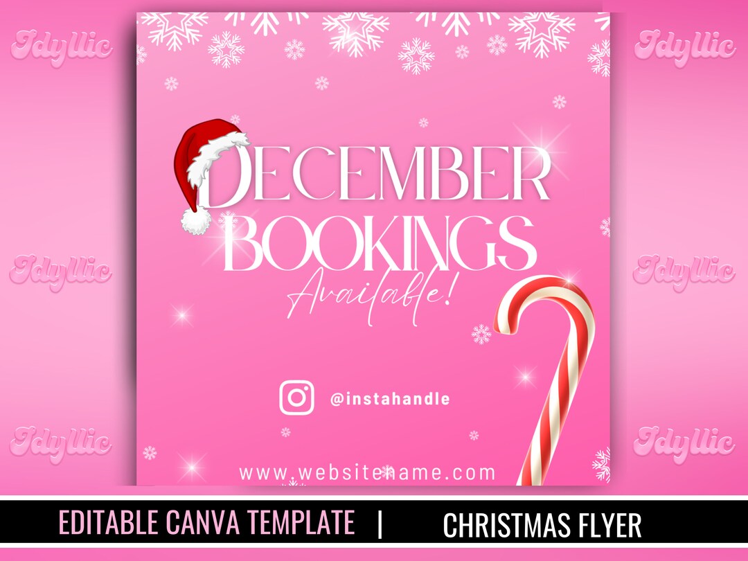 Christmas Flyer | December Bookings Flyer | Holiday Flyer Canva ...