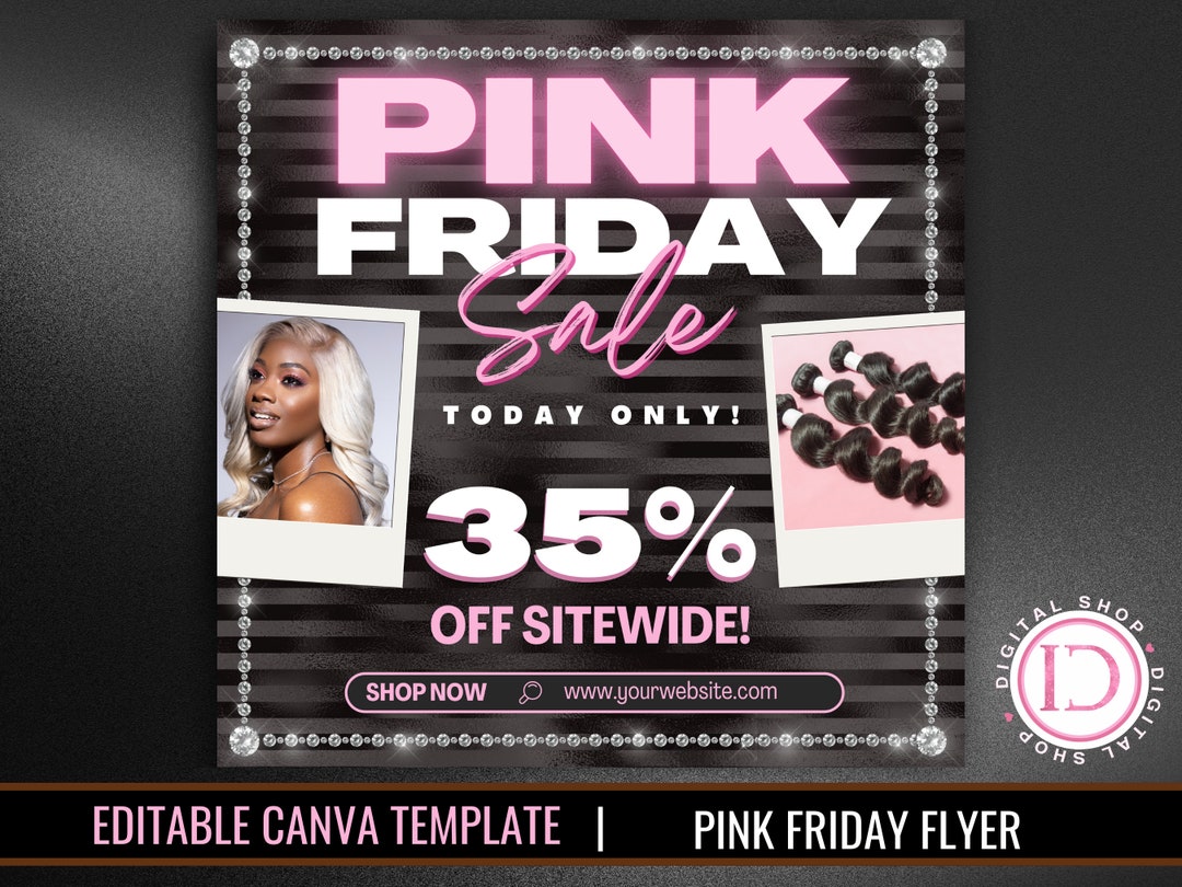 PINK FRIDAY Flyer | Pink Friday Hair Flyer | DIY Canva Template ...