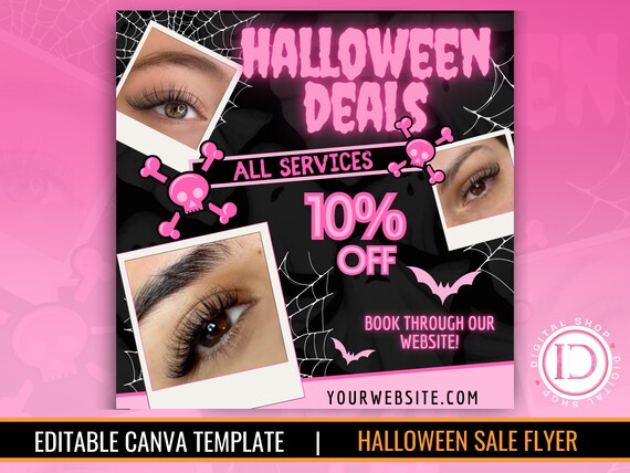 Halloween Lash Flyer Lash Flyer Halloween Flyer Template - Etsy