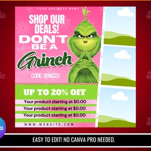 Grinch Flyer | Christmas Sale Flyer | December Booking Flyer | Book Now ...