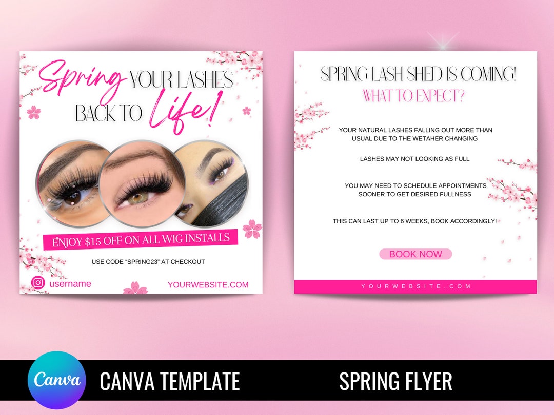 March Booking Flyer | Lash Tech Book Flyer | Spring Sale Flyer | Book ...