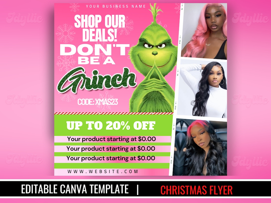 Grinch Flyer | Christmas Sale Flyer | December Booking Flyer | Book Now ...