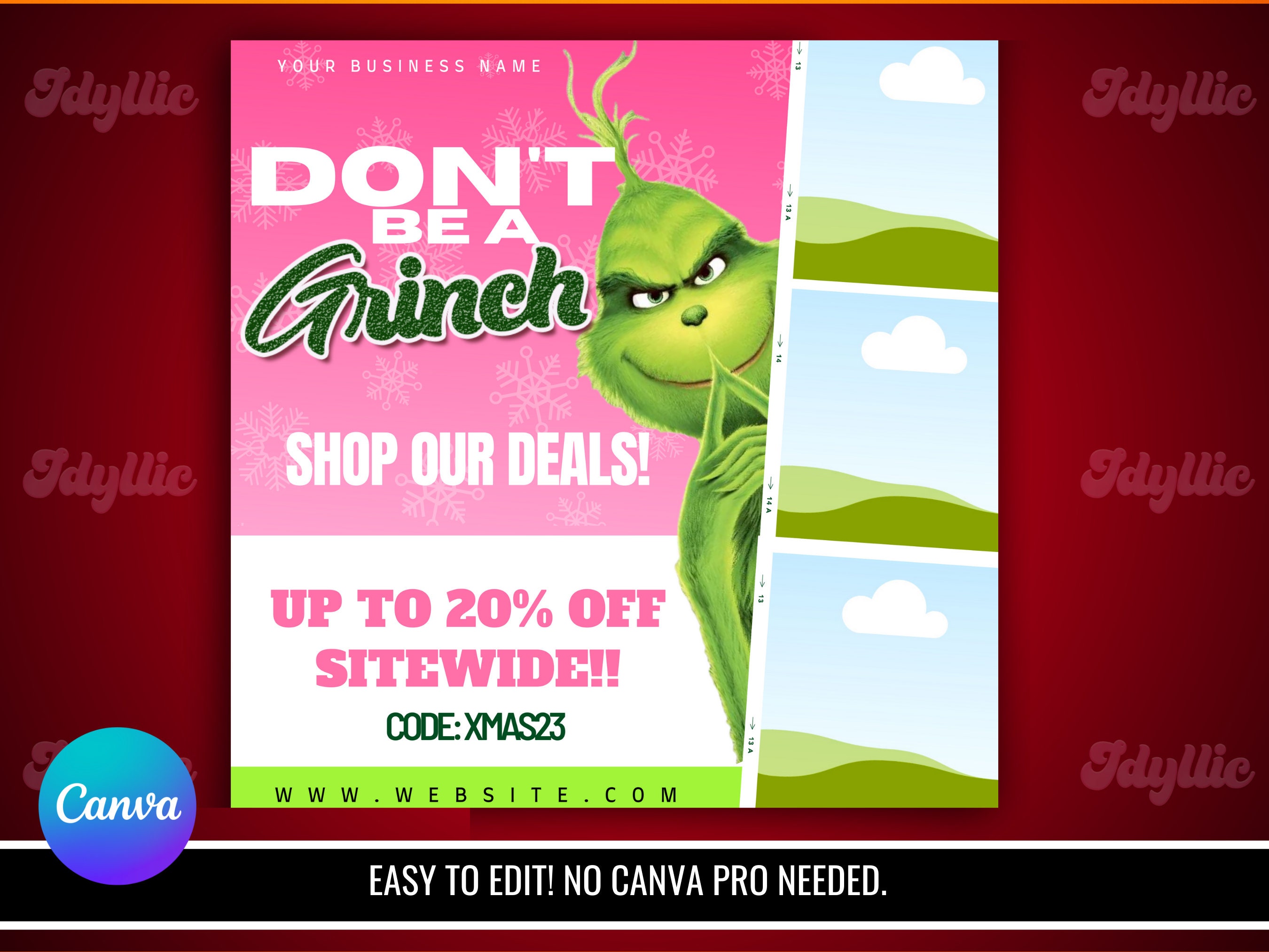 Grinchmas Flyer | Christmas Sale Flyer | Holiday Sale Template ...