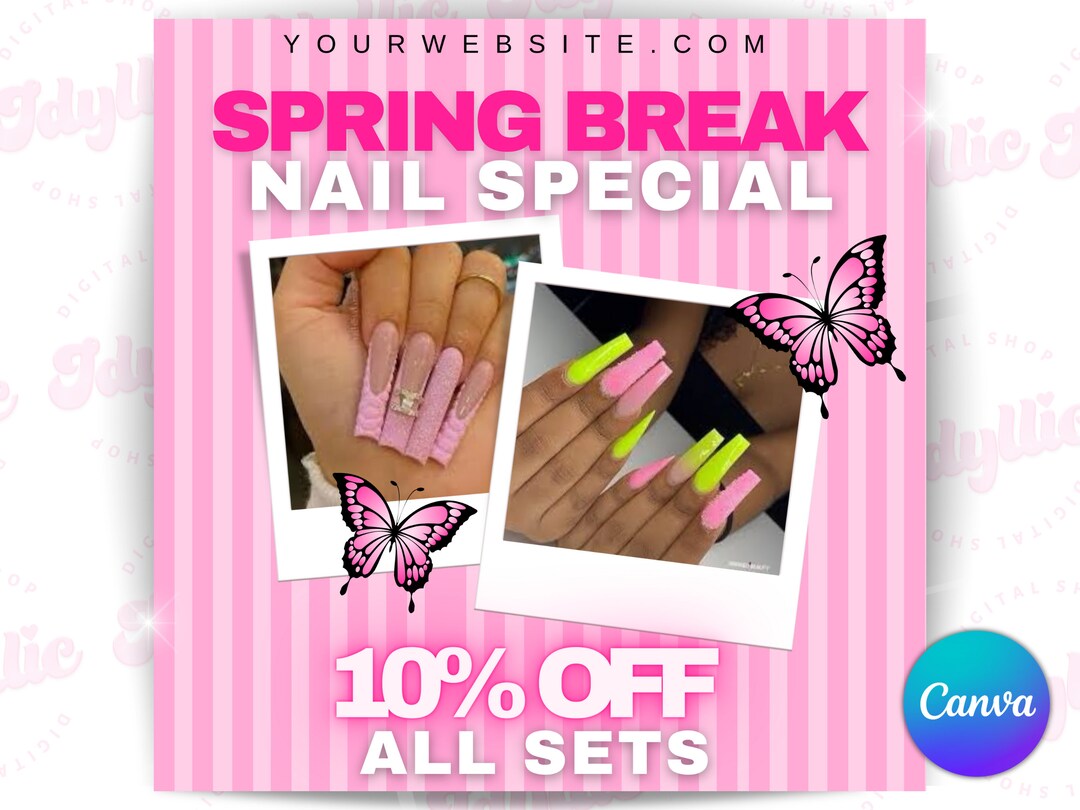 Spring Nail Flyer, Spring Sale Flyer, Canva Template, Nail Tech Flyer ...