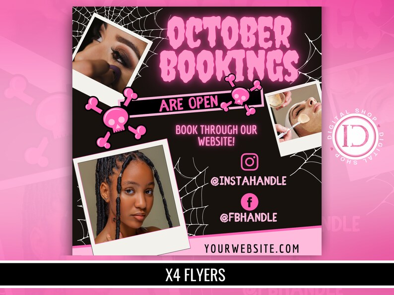 Halloween Flyer Bundle October Bookings Open Social Media - Etsy