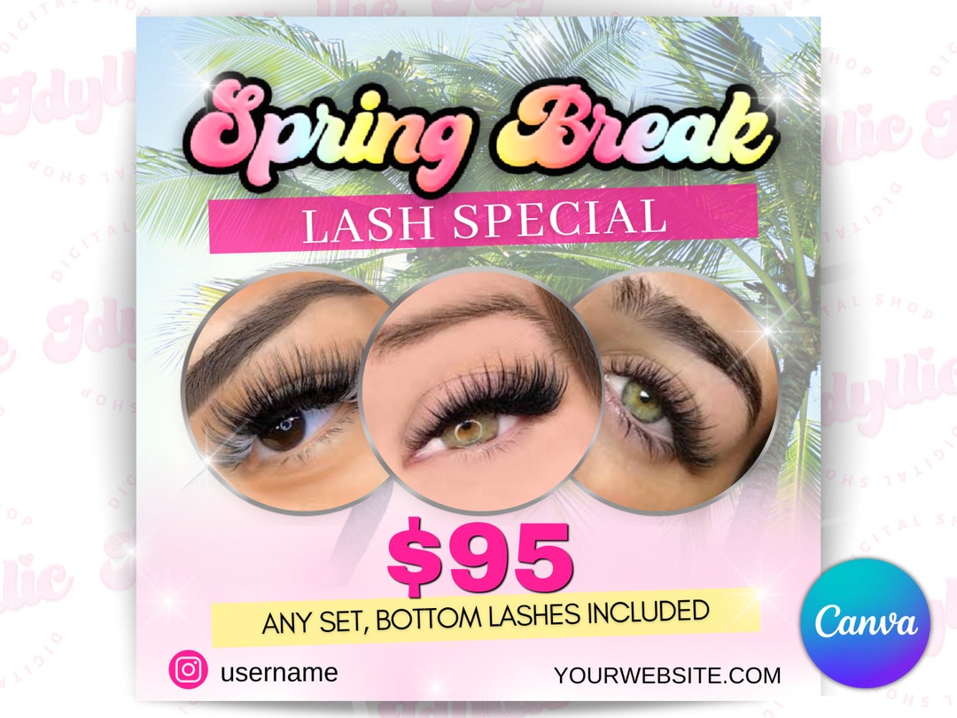 Spring Sale Flyer, Lash Special Flyer, Spring Break Flyer, Canva ...
