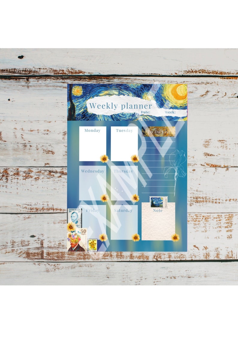 Van Gogh Inspired Digital Planner - Etsy