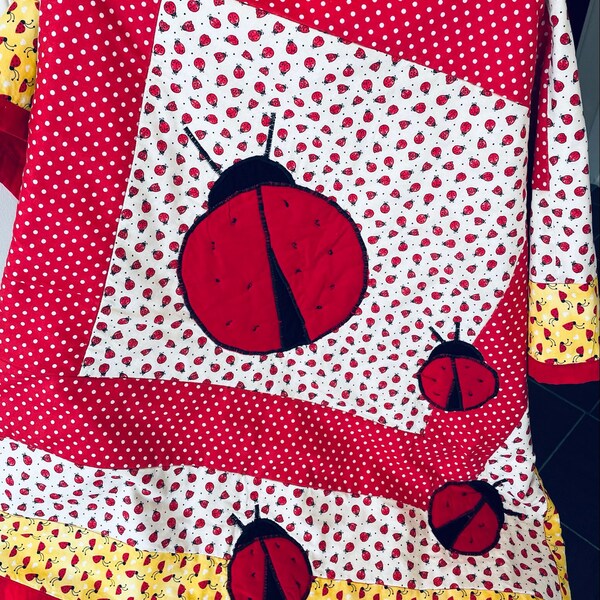 Ladybug Baby Quilt - Etsy