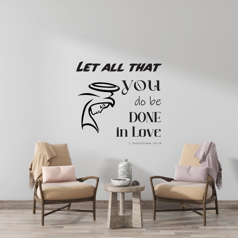 Bible Verse Wall Decals With Drawing Religious Wall Decals for Living ...