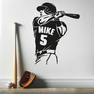 Custom Name Baseball Wall Decal Baseball Window Decals Personalized ...