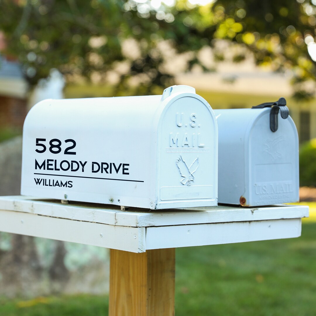 Personalized Mailbox Adress Decal - Custom Stickers With Personalized ...
