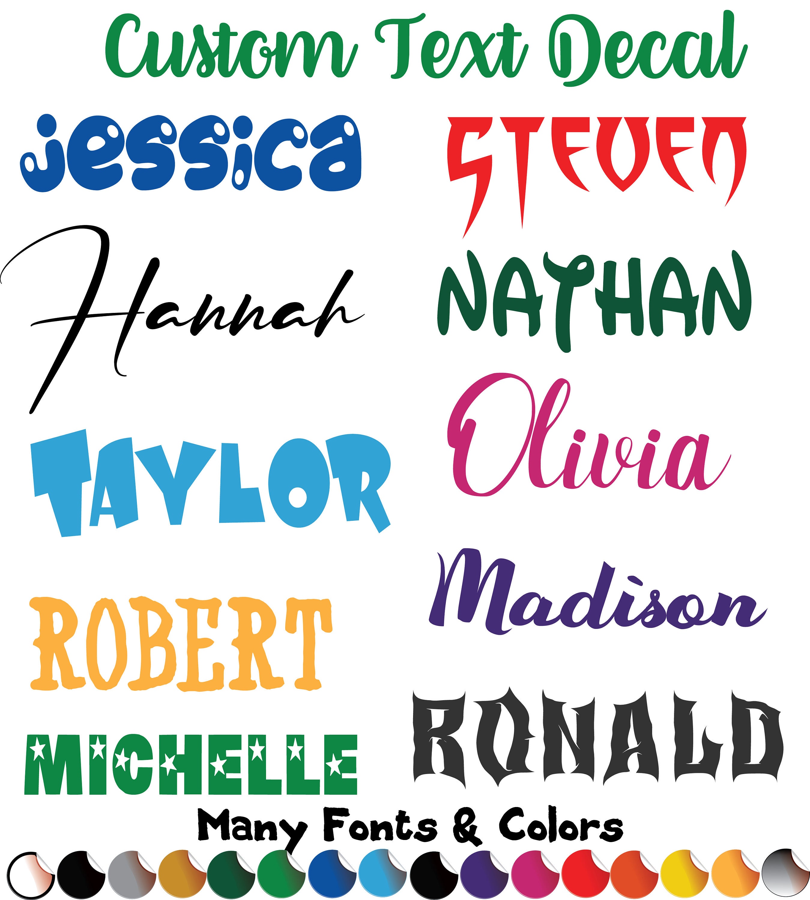 Custom Made Vinyl Decals Personalized Design Your Own Name Custom Vinyl ...