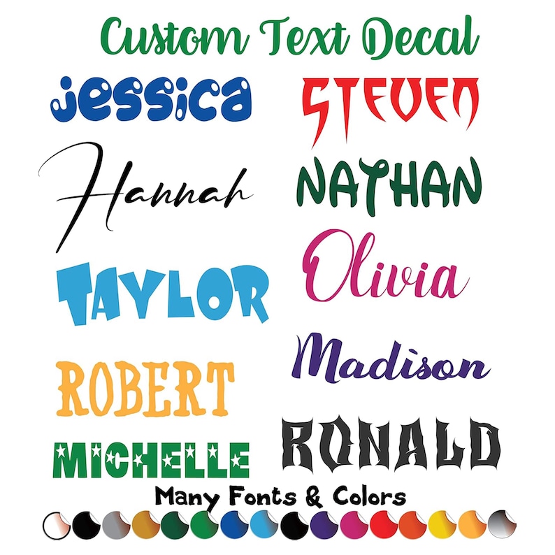 Custom Vinyl Lettering Decal – Personalized Text Sticker for Car, Boat ...