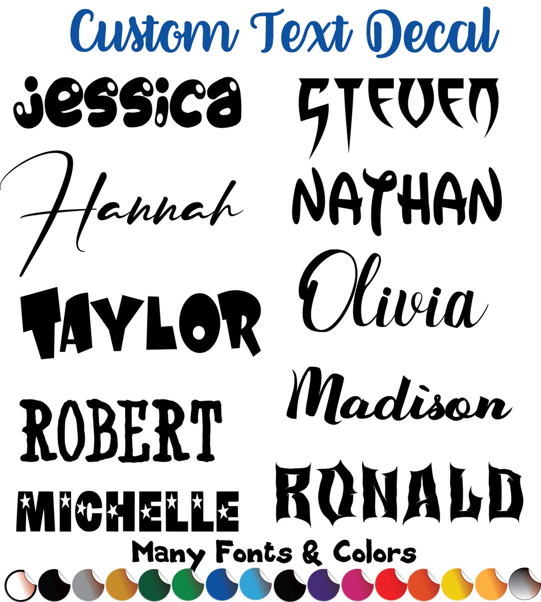 Custom Made Vinyl Decals Personalized Design Your Own Name Custom Vinyl ...