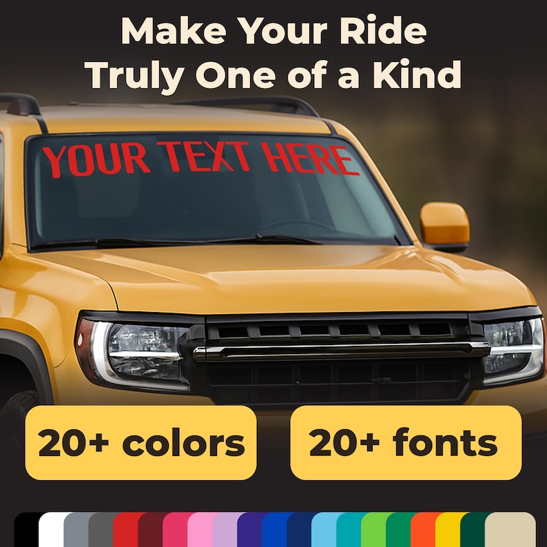 Custom Windshield Banner Decal – Personalized Vinyl Text Sticker for ...