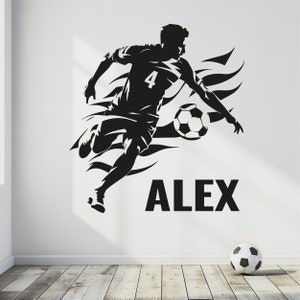 Soccer Wall Decal - Custom Soccer Wall Decal - Soccer Player Wall Decal ...