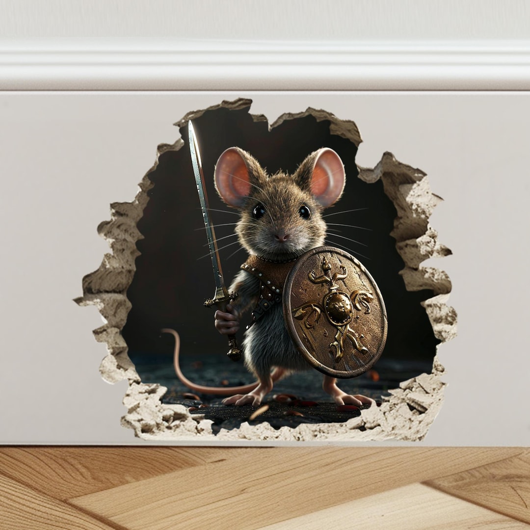 Mouse Hole Sticker - 3d Mouse Wall Decal Sticker - 3d Mouse Wall ...