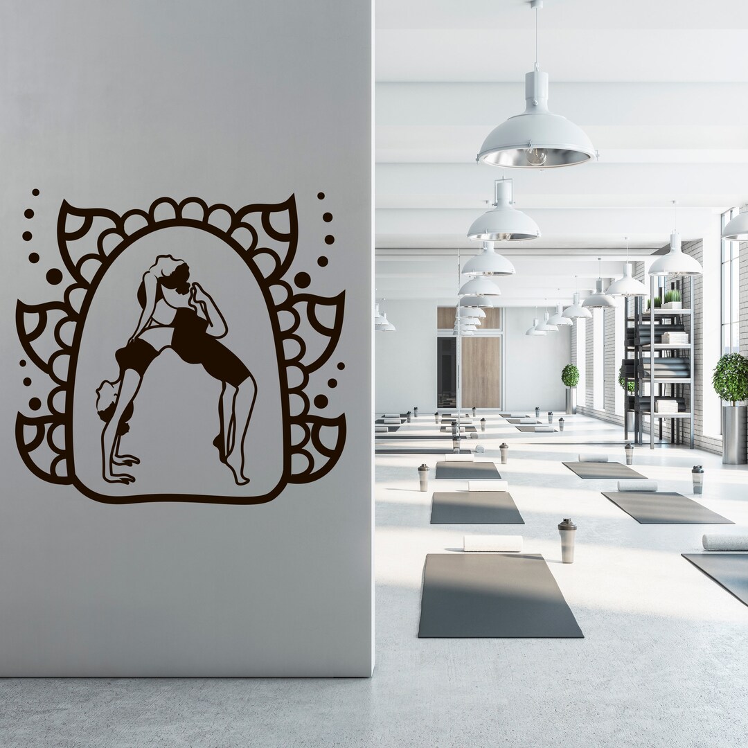 Yoga Meditation Wall Decals With Girls Doing Yoga - Decorative Yoga ...