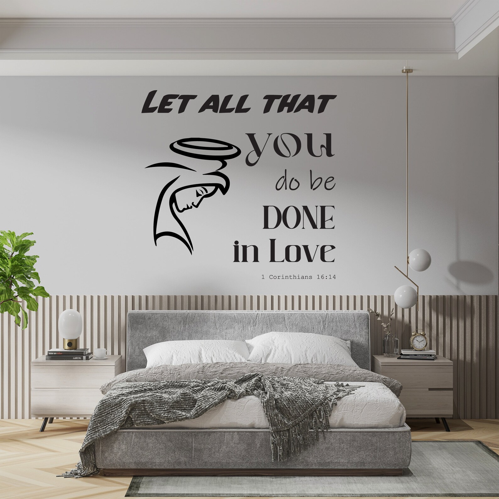 Bible Verse Wall Decals With Drawing Religious Wall Decals for Living ...
