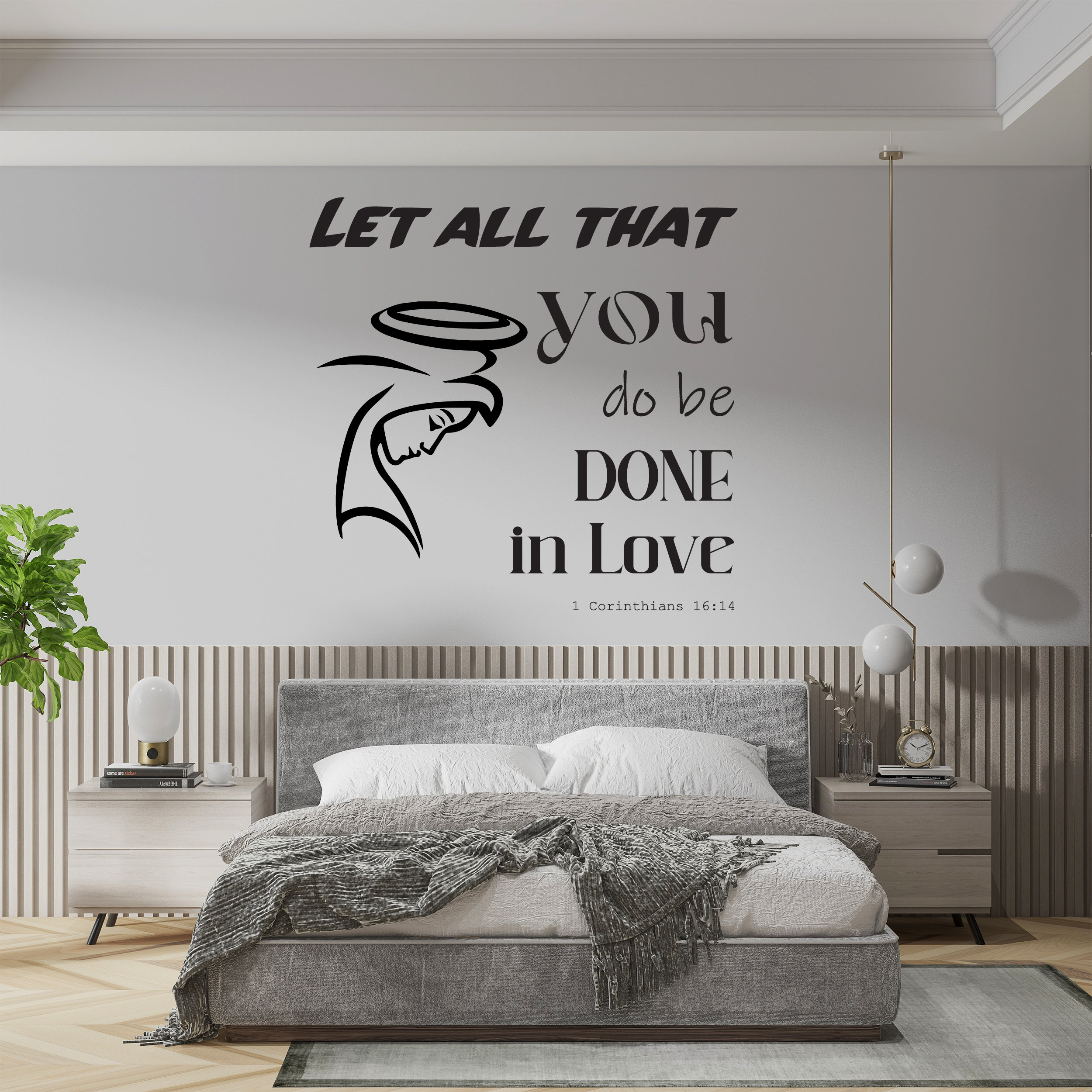 Bible Verse Wall Decals With Drawing Religious Wall Decals for Living ...