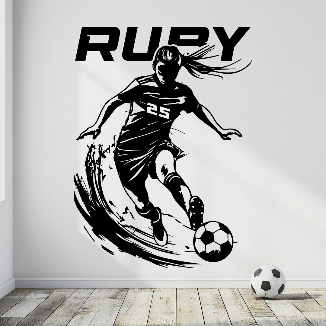 Soccer Wall Decal - Custom Soccer Wall Decal - Custom Soccer Player ...