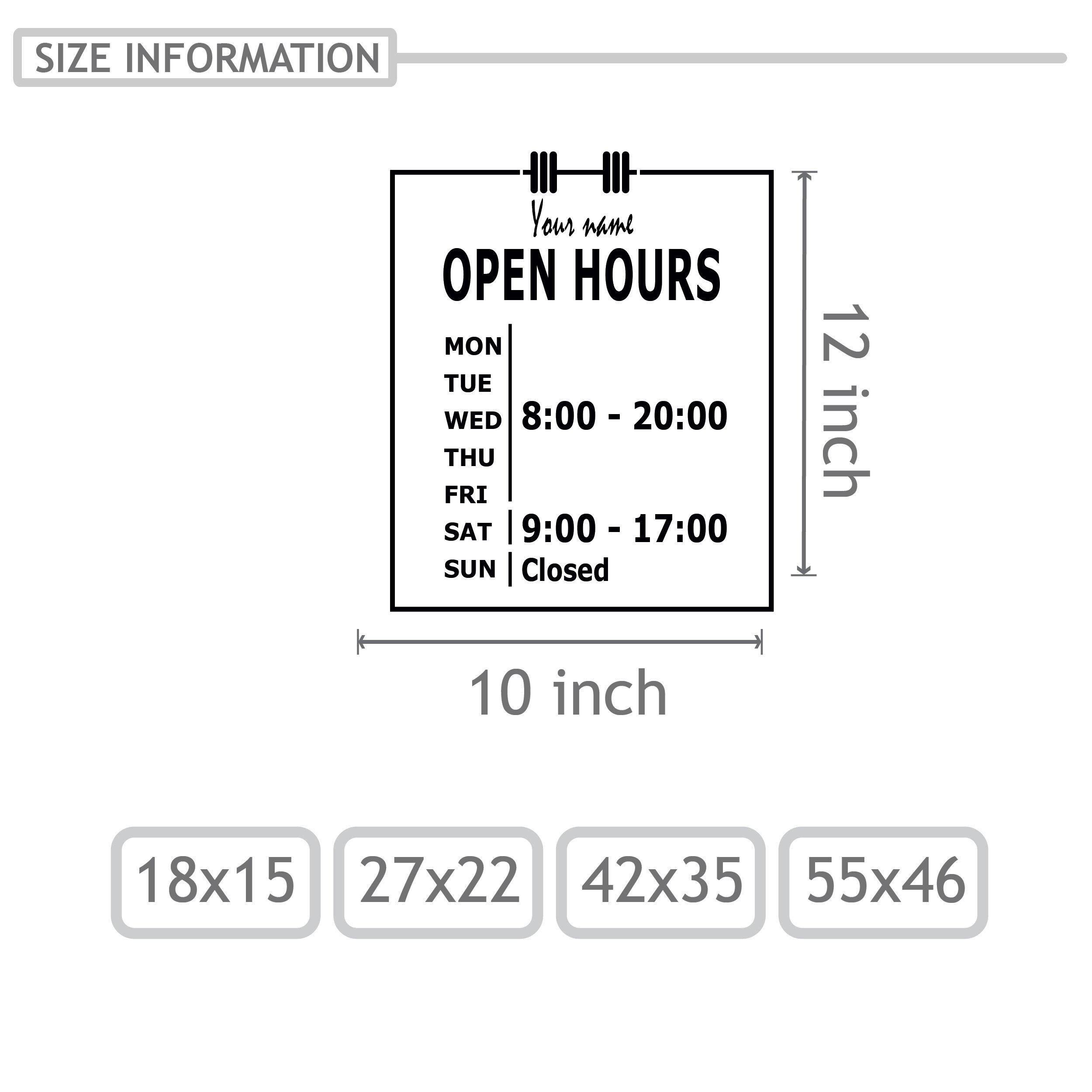 Outdoor Signs for Businesses Hours Gym With Custom Name Gym Hours of ...