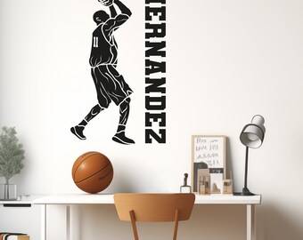 Custom Basketball Court Wall Decal Personalized Kids Name Sports ...