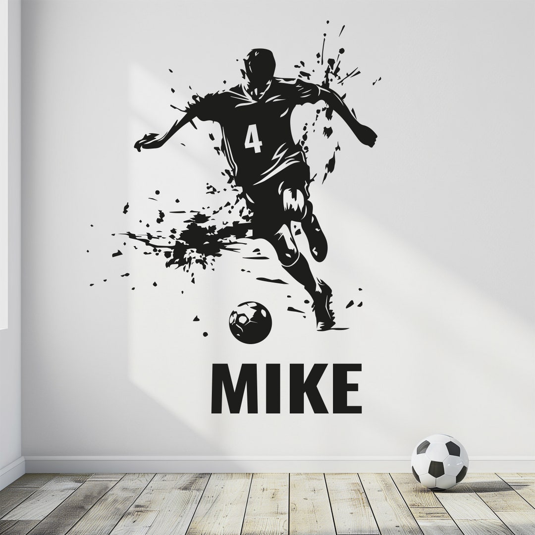 Custom Name Soccer Wall Decal - Soccer Fathead Wall Decals ...