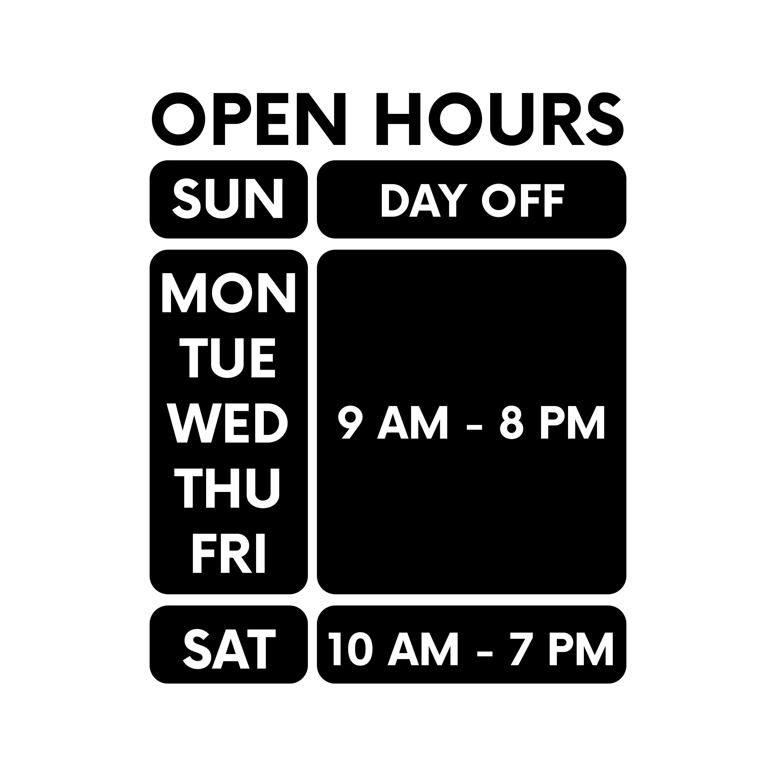 Vinyl Sticker Personalised Store Opening Hours Store Door - Etsy