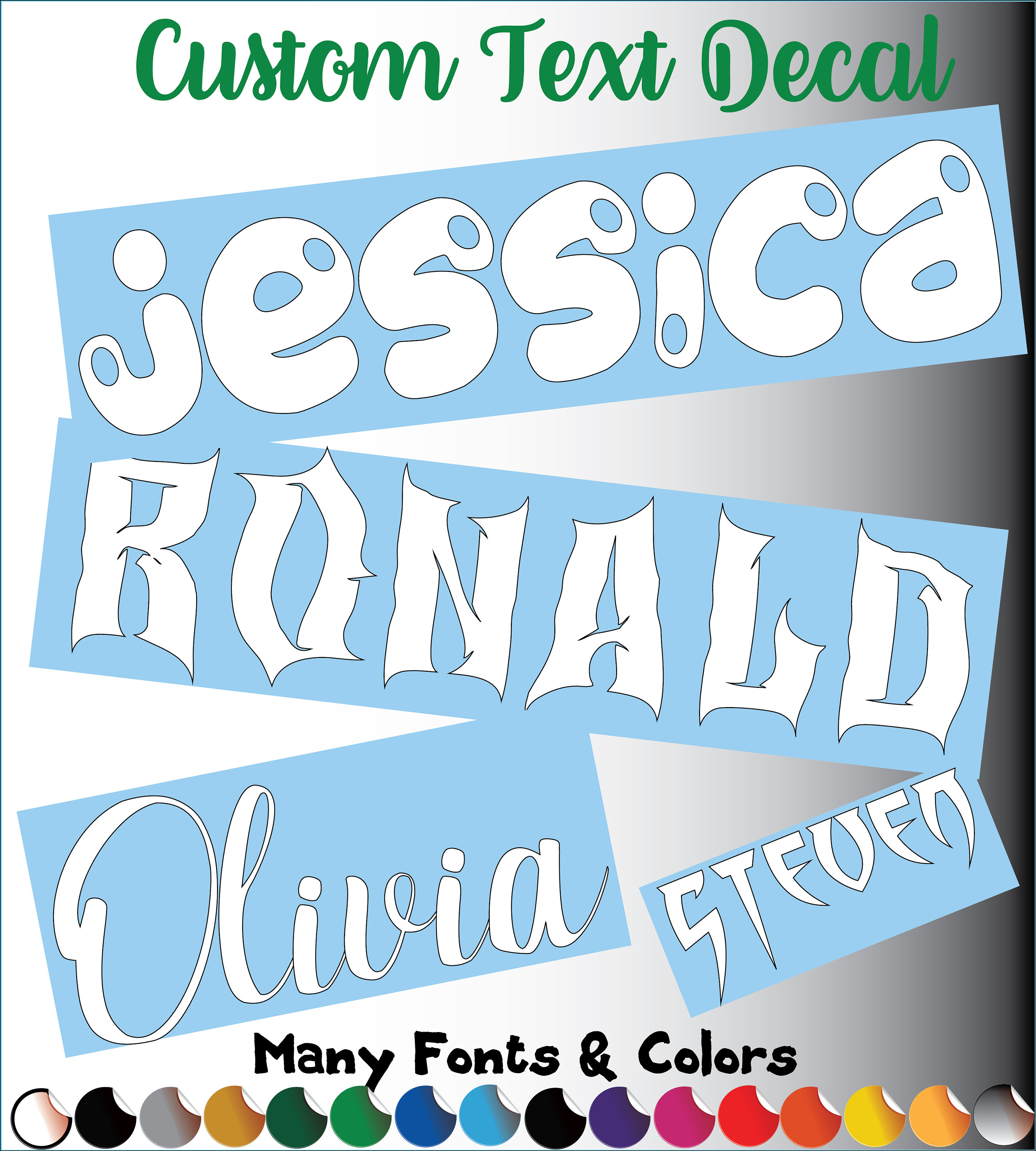 Custom Made Vinyl Decals Personalized Design Your Own Name Custom Vinyl ...