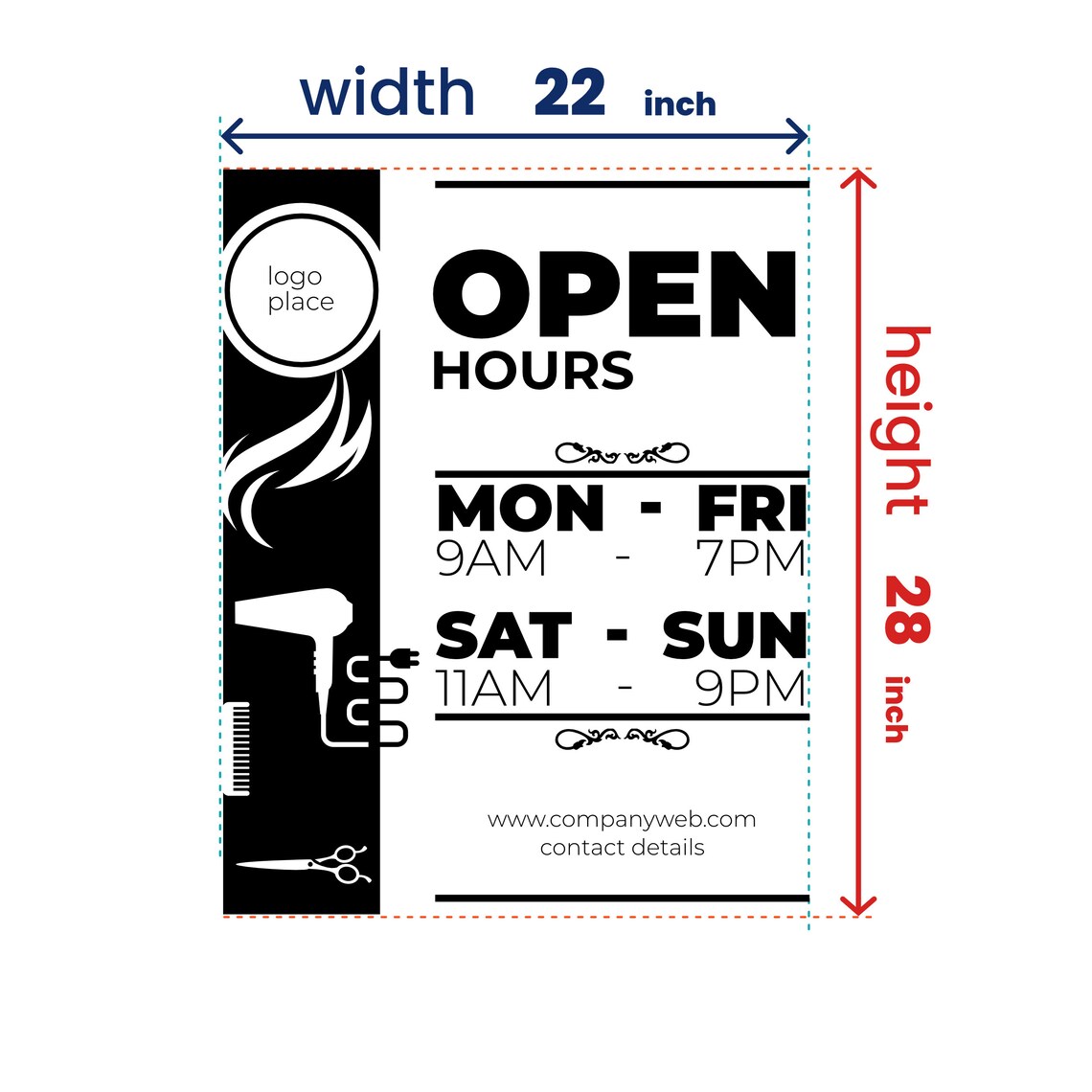 Beauty Salon Custom Shop Signs Business Hours Decal - Etsy